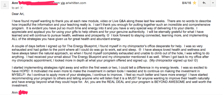 Reviews/Testimonials - The Energy Blueprint